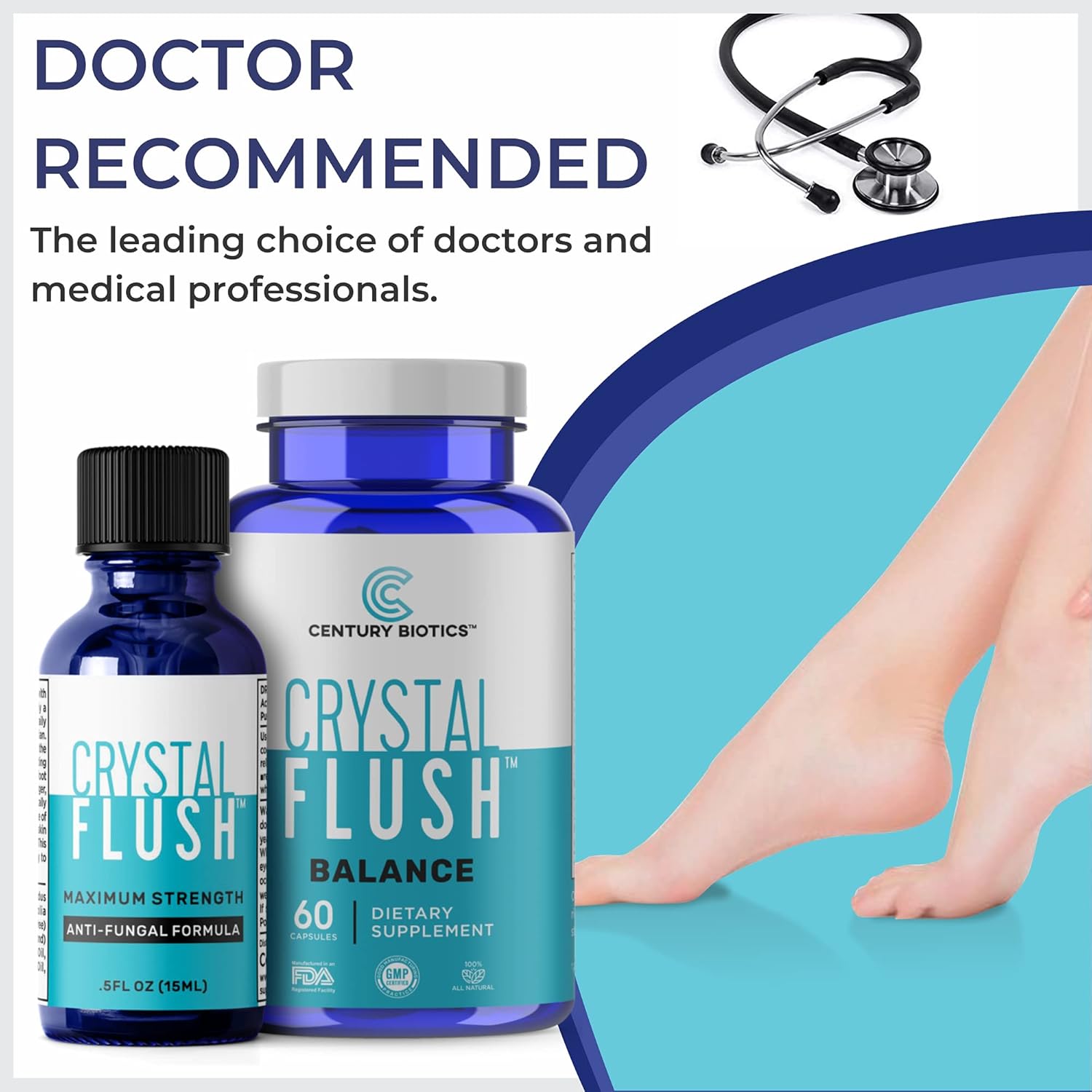 Buy Crystal Flush 2 Step Fungus Fighting System - Tolnaftate 1% Anti ...