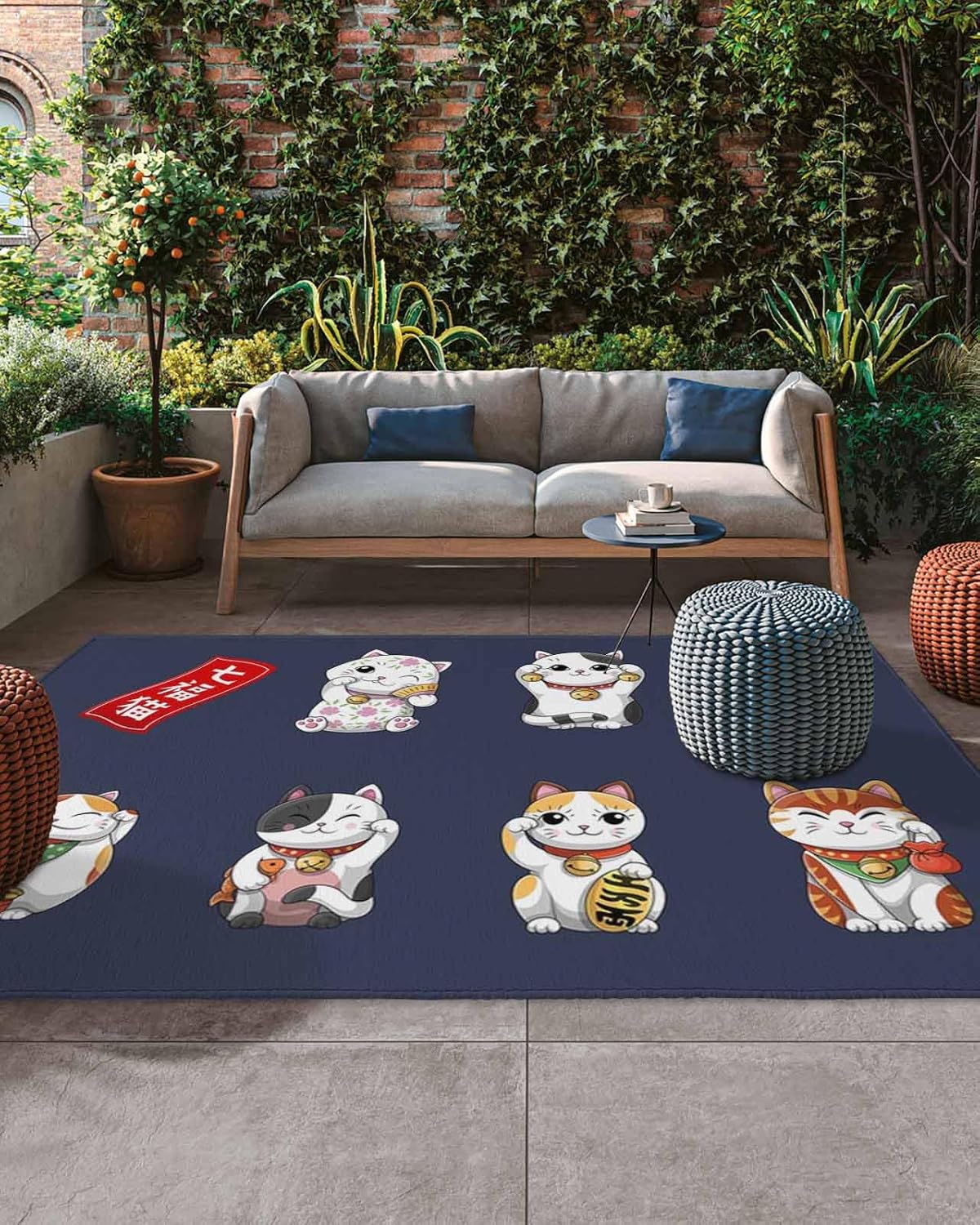 Amazon.com: Japanese Noren Outdoor Area Rug 5'x8',Patio Balcony Porch ...