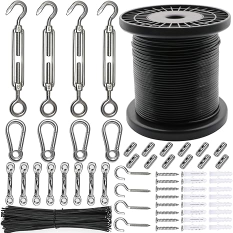 Belio String Light Hanging Kit，Stainless Steel Cable for Outdoor Lights ...
