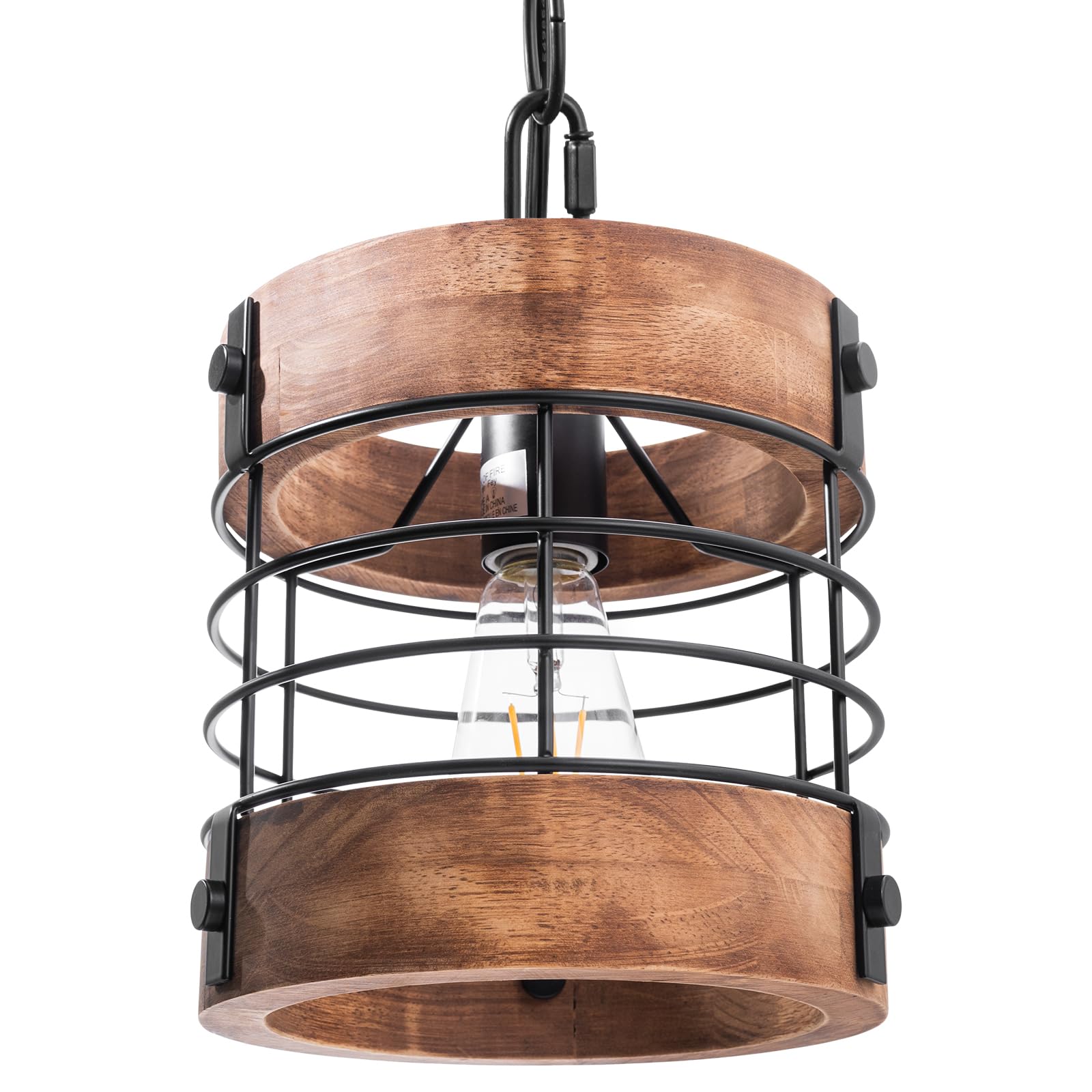 Rustic Farmhouse Chandelier,Wood Pendant Light Fixtures,Rustic Pendant ...