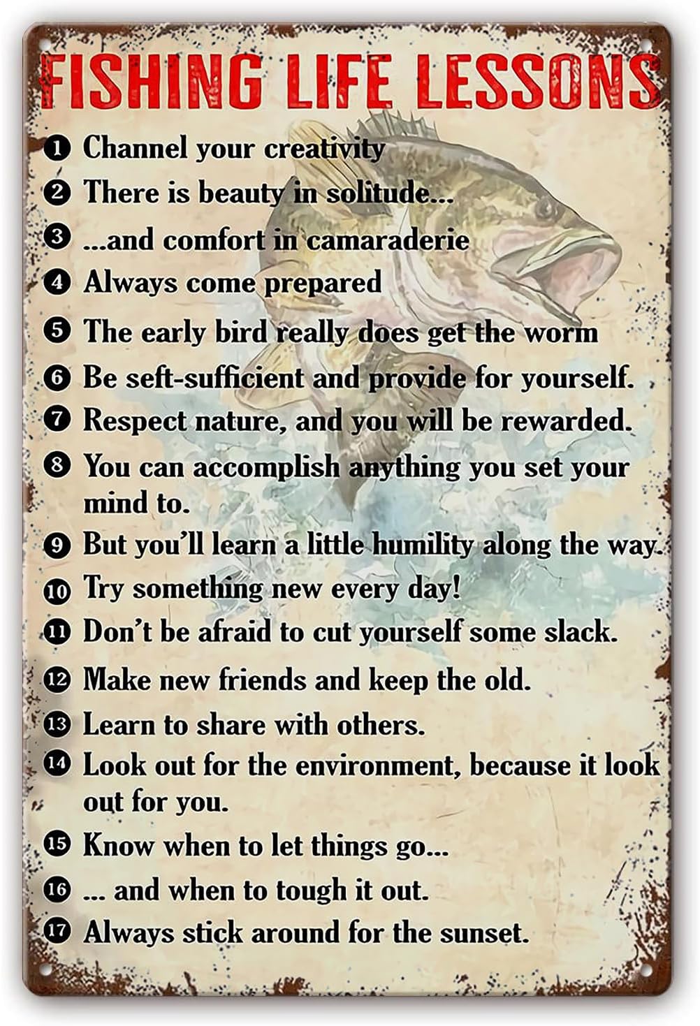 Amazon.com: Vintage Metal Sign Fishing Poster Inspirational Quotes Wall ...
