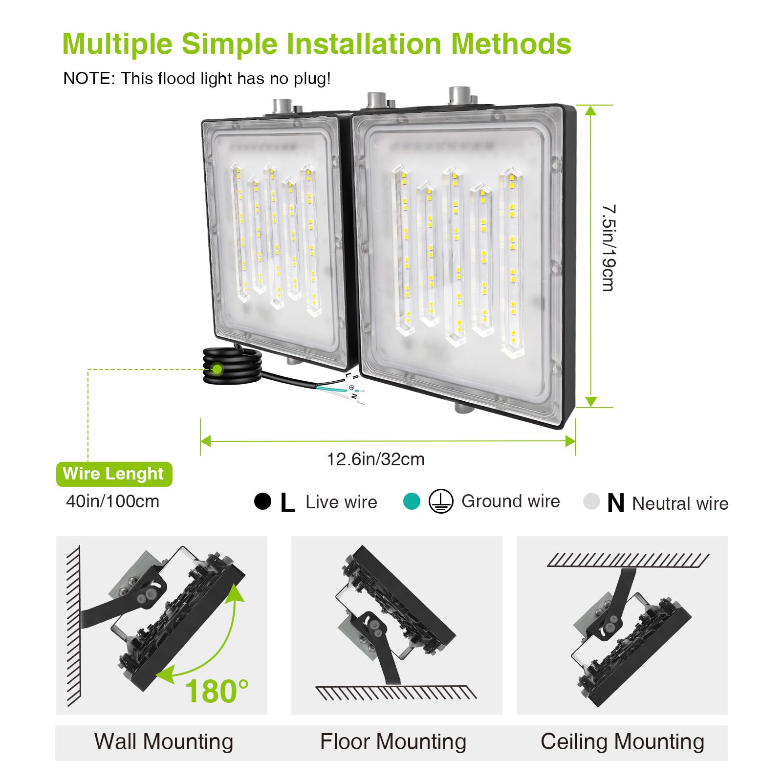 STASUN 200W Dusk to Dawn LED Flood Light, 20000lm 6000K Super Bright ...