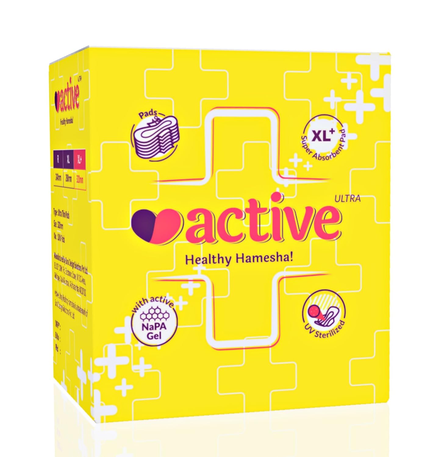 Buy Active Ultra Healthy Hamesha (Xl+) Sanitary Napkins For Women Combo ...