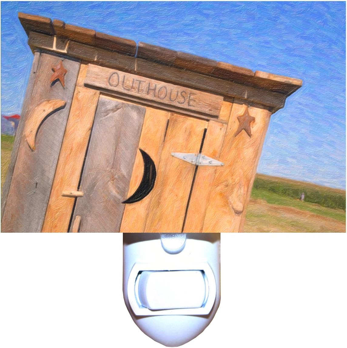 The Outhouse Decorative Night Light - Outhouse Bathroom Decor - Amazon.com