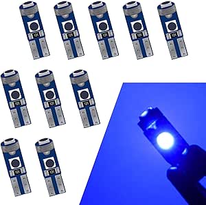 Amazon.com: Flygun 10 PCS Car T5 Instrument Light, 3030 3SMD High Brightness Chipset Dashboard ...