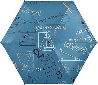 Amazon.com: Folding Umbrella Five-fold Mini Size Parasol Blue Math ...