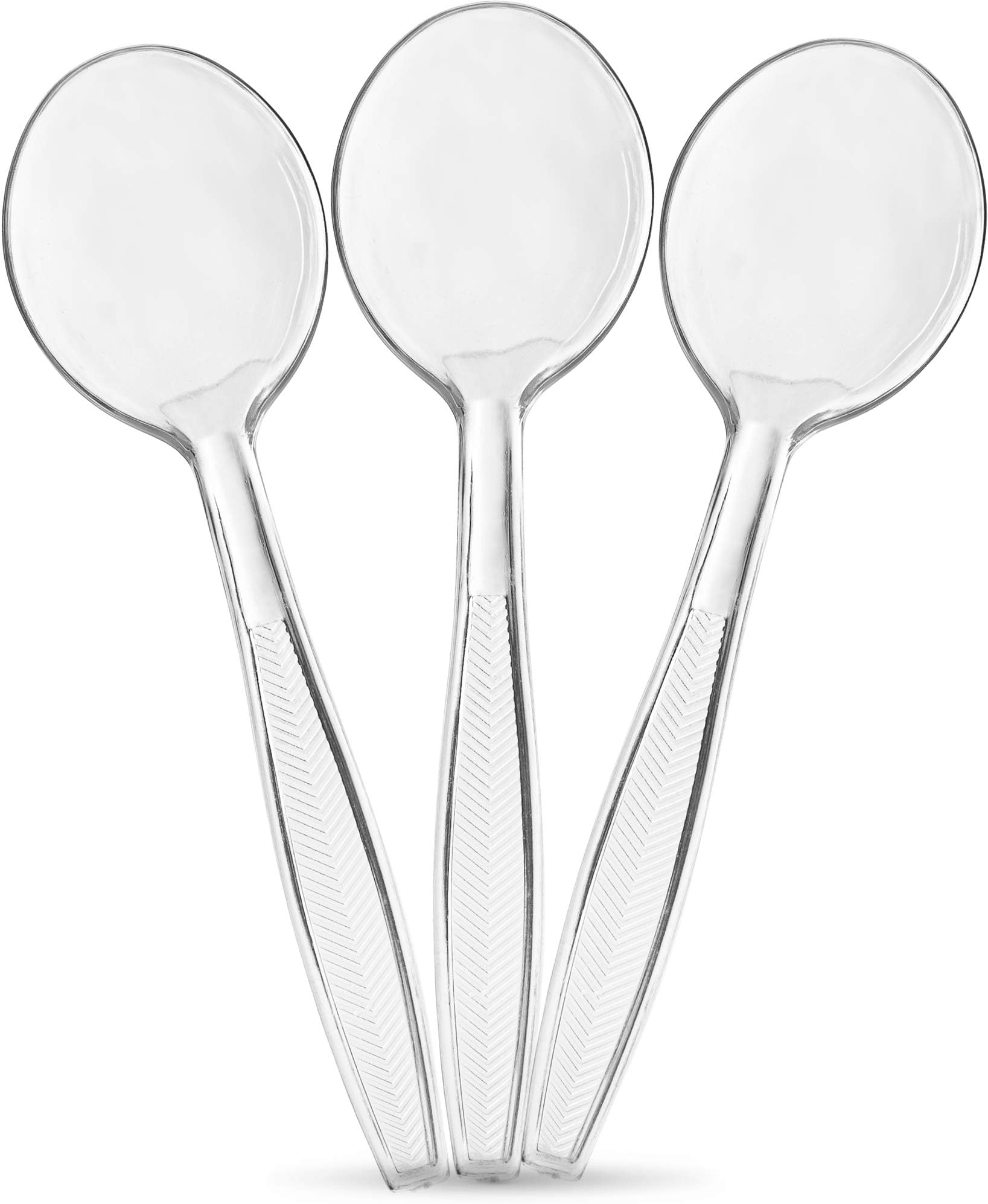 Amazon.com: 200 Pieces Plastic Spoons Soup Spoons Heavy Weight ...