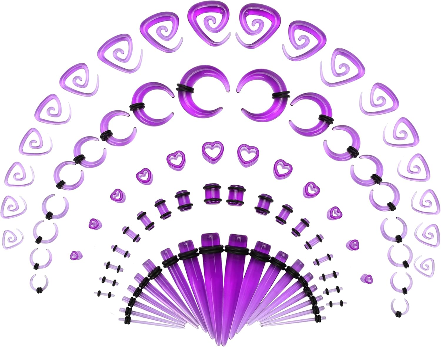 Amazon.com: 84PCS Ear Stretching Kit, Acrylic Lightweight Heart Tunnels ...