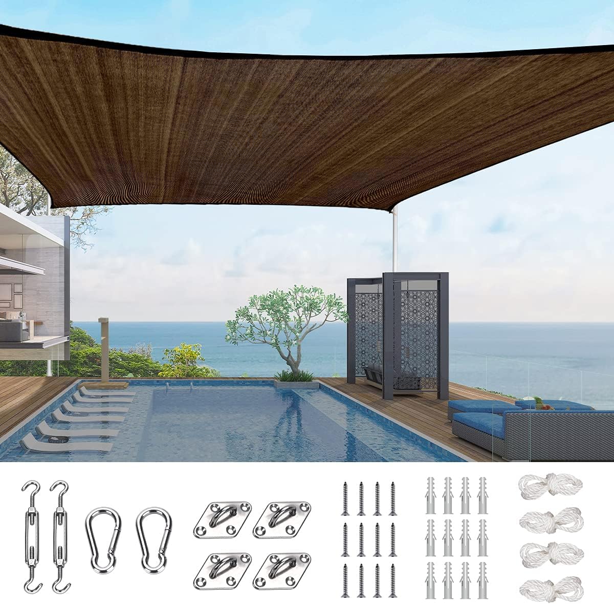 Amazon.com : Artpuch 24'X24' Sun Shade Sail Curved Commercial Outdoor ...