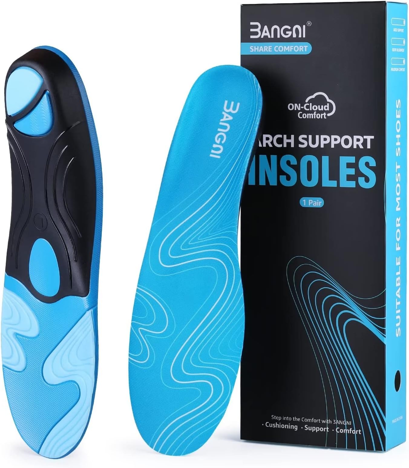 Amazon.com: 3ANGNI Plantar Fasciitis Insoles, Arch Support Insoles for ...