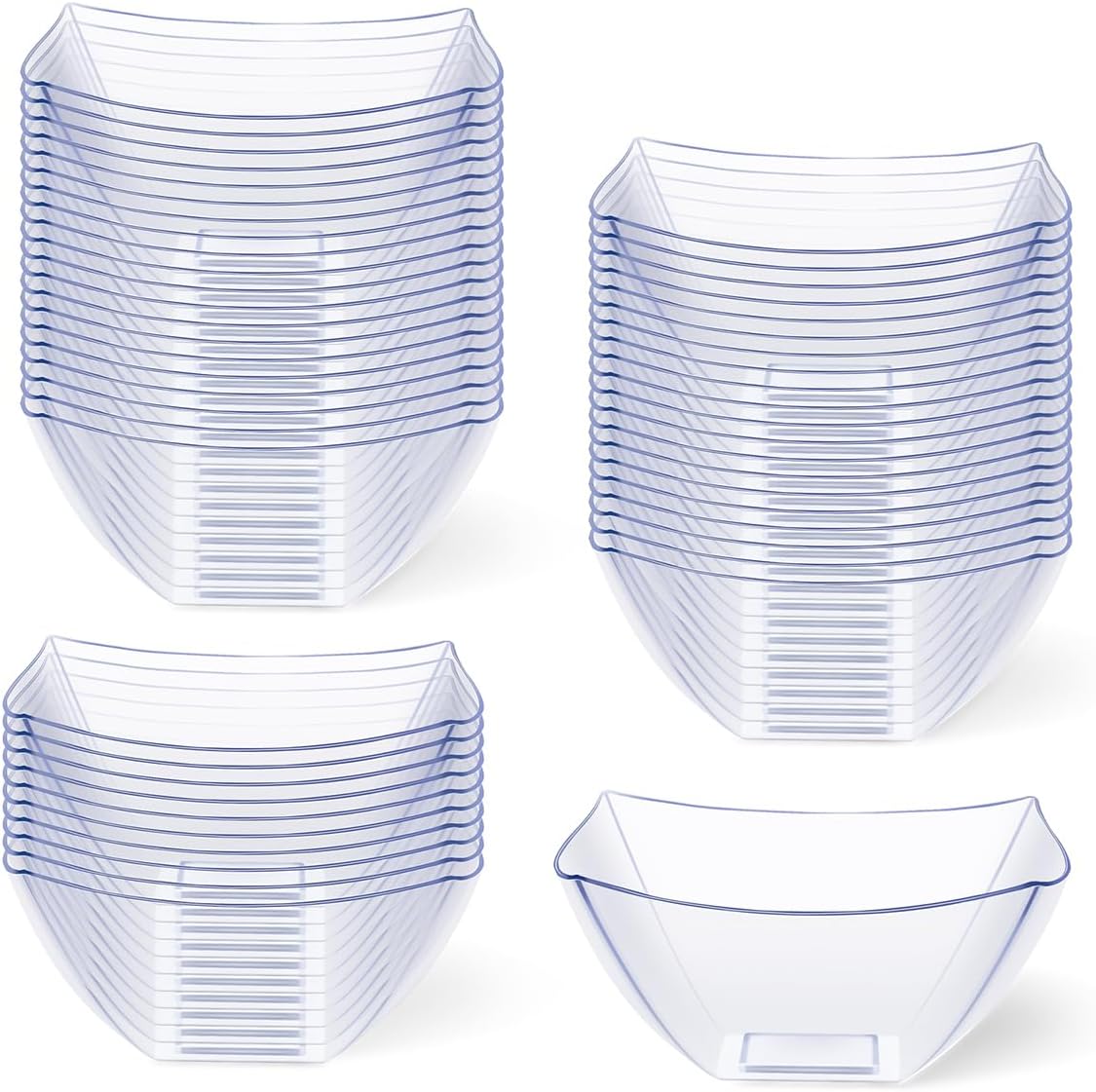 Amazon.com: mwellewm 50 Pack Plastic Serving Bowls Disposable Clear ...