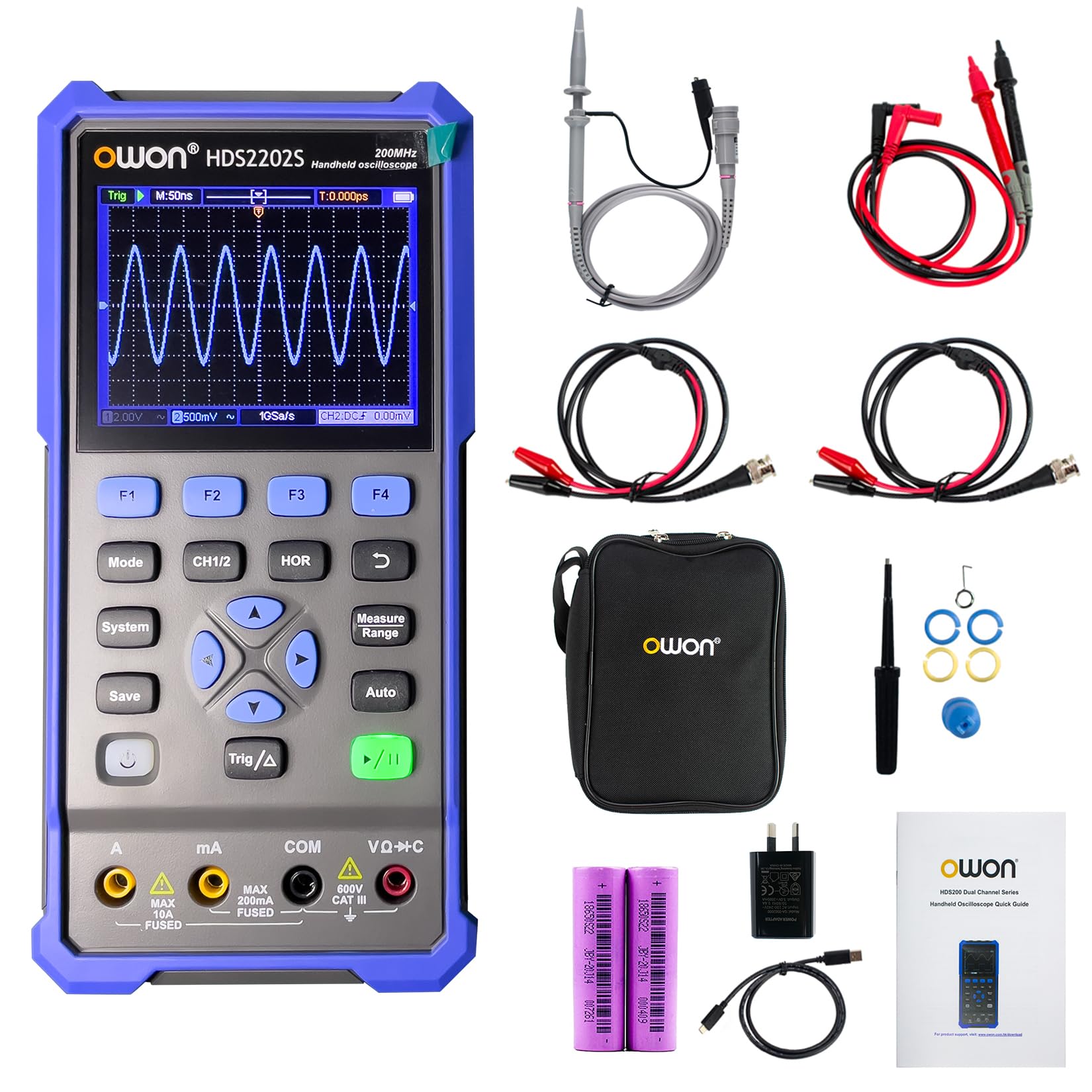 Snapklik.com : Handheld Oscilloscope Multimeter, 2 Channels, 200MHz ...
