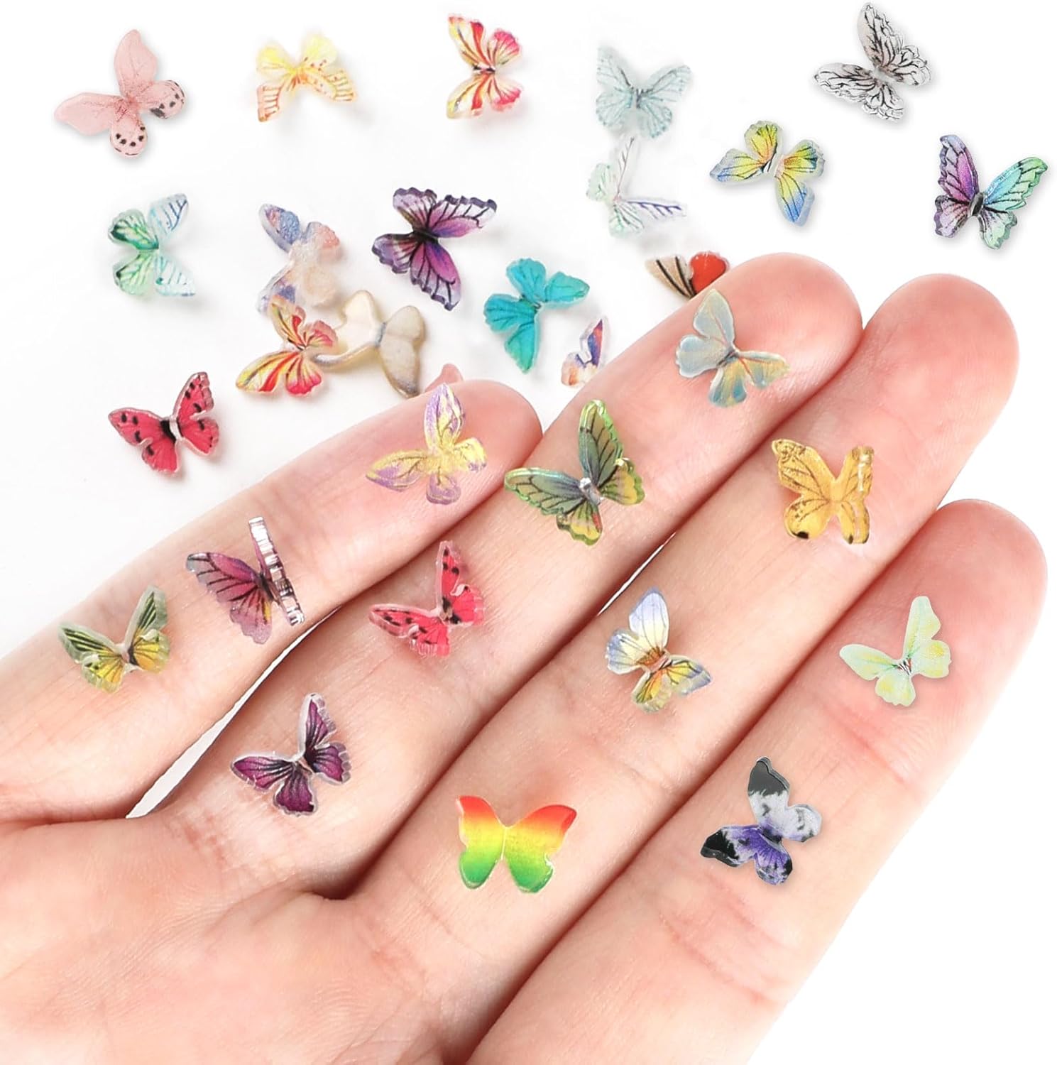 CCINEE Miniature Butterflies,50 Pcs Micro Butterfly for Crafts Fairy Garden Dollhouse Micro ...