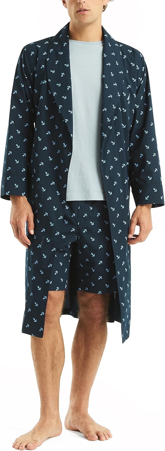 Nautica Sustainably Crafted Printed Robe, Maritime Navy, L/XL at Amazon ...