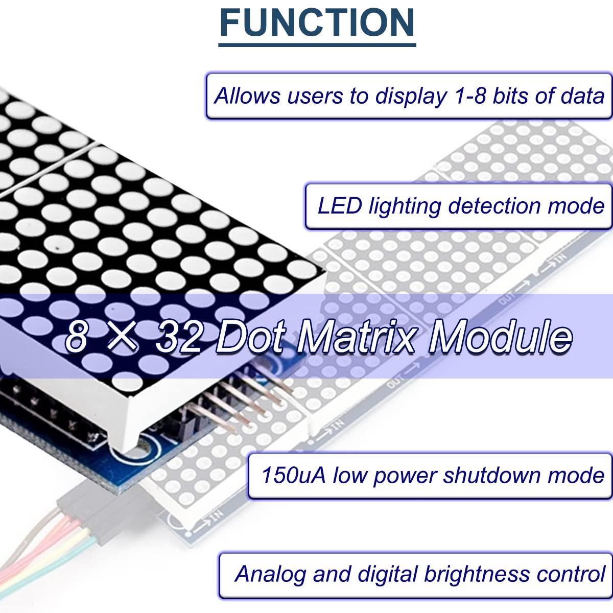 Snapklik.com : DAOKAI 7219 Dot Matrix Module 8 X 32 MCU Control Driver ...
