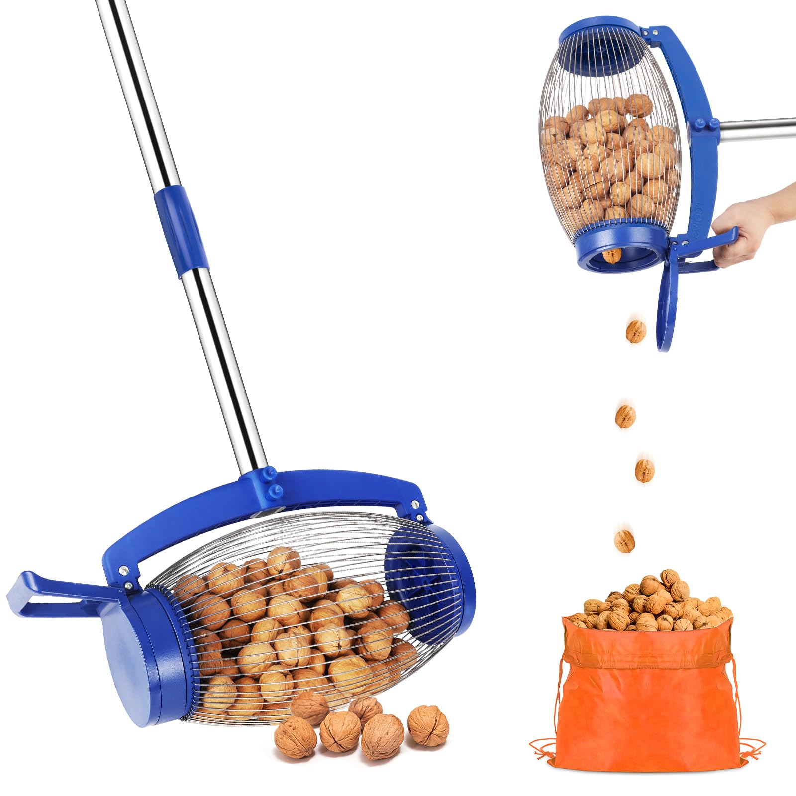 Amazon.com : Tcoivs Nut Gatherer, Large Cage Walnut Picker Upper Roller ...