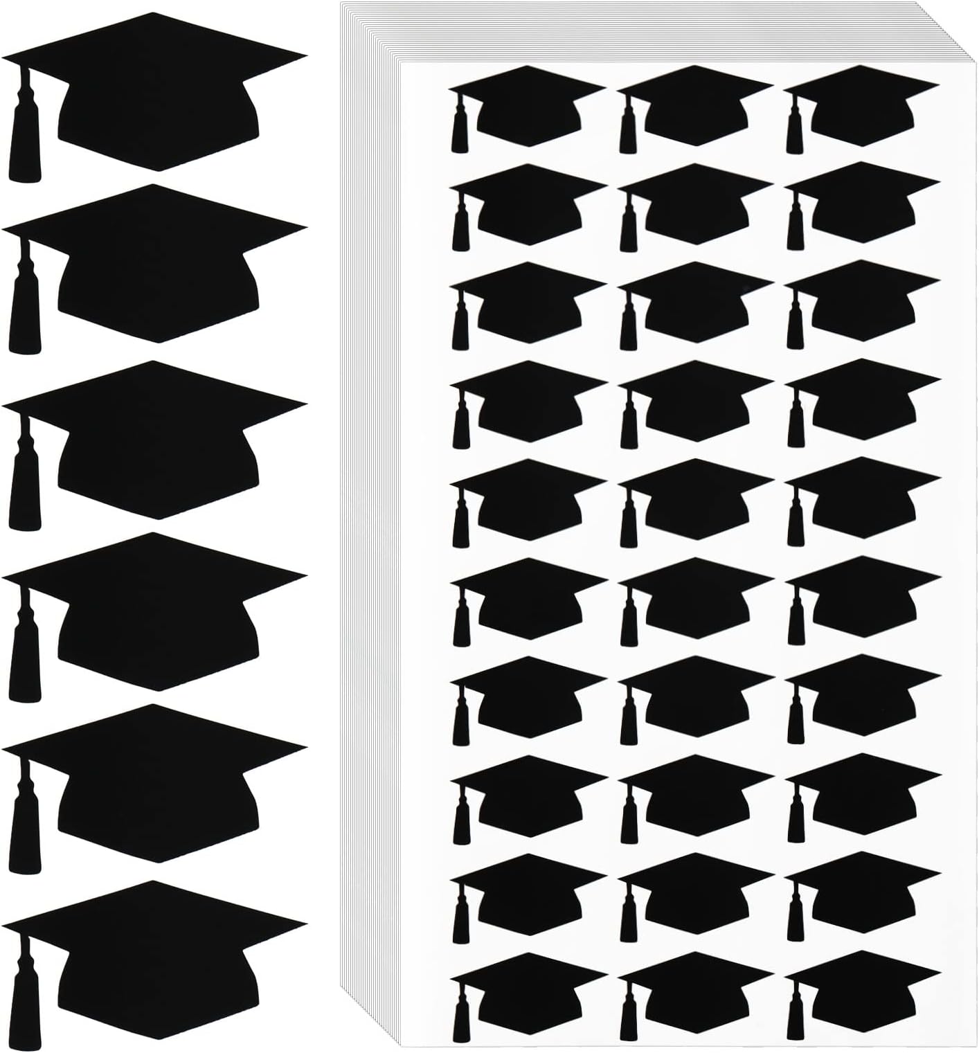 Amazon.com: 900 Pcs Black Graduation Cap Sticker Black Graduation Hat ...