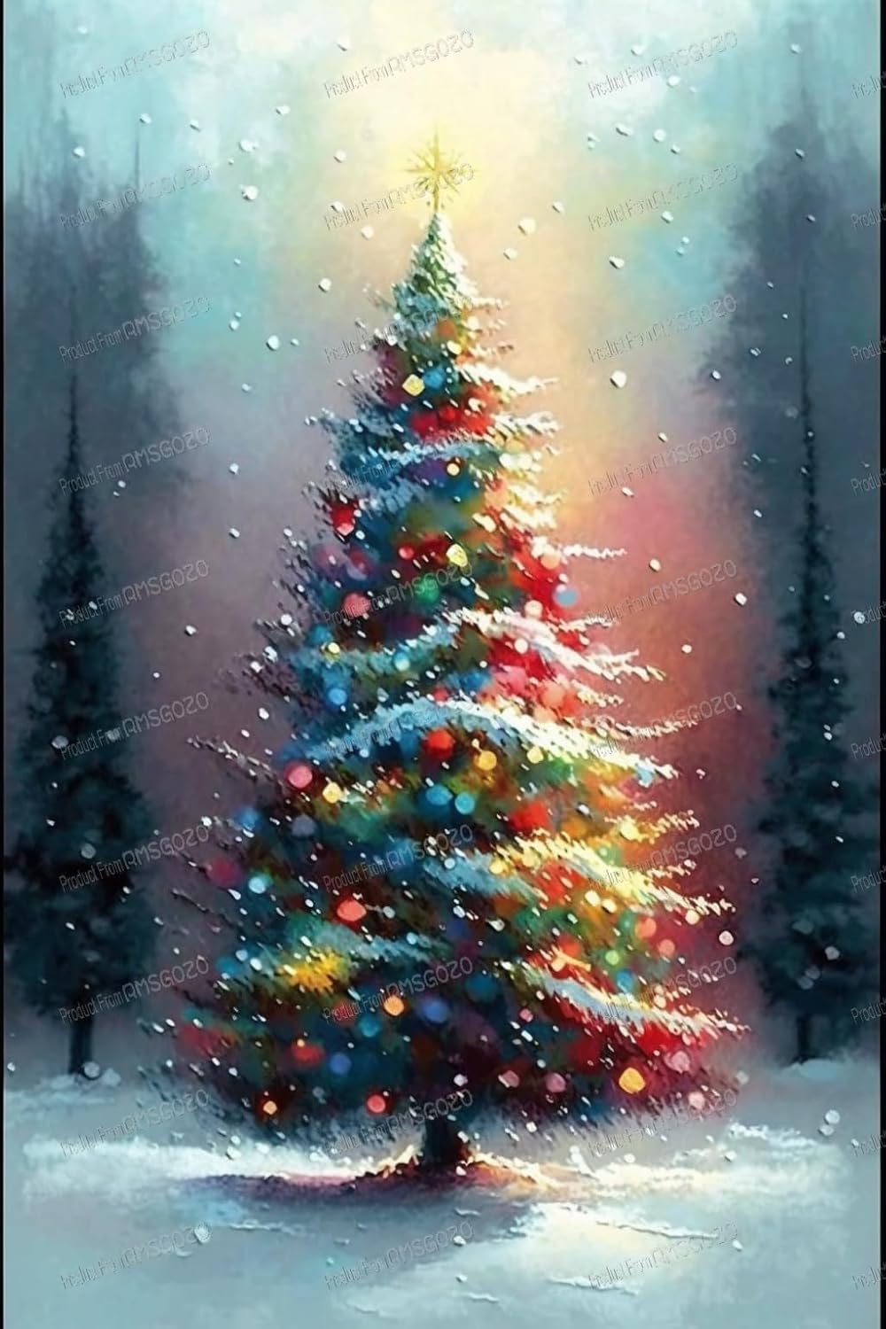 Amazon.com: RMSGOZO Oil Painting Christmas Poster Art - Colorful ...