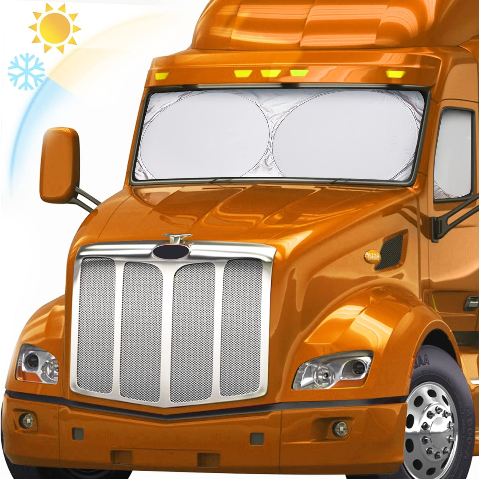 Amazon.com: Semi-Truck Sun Shade for Windshield and Side Windows, 240T ...