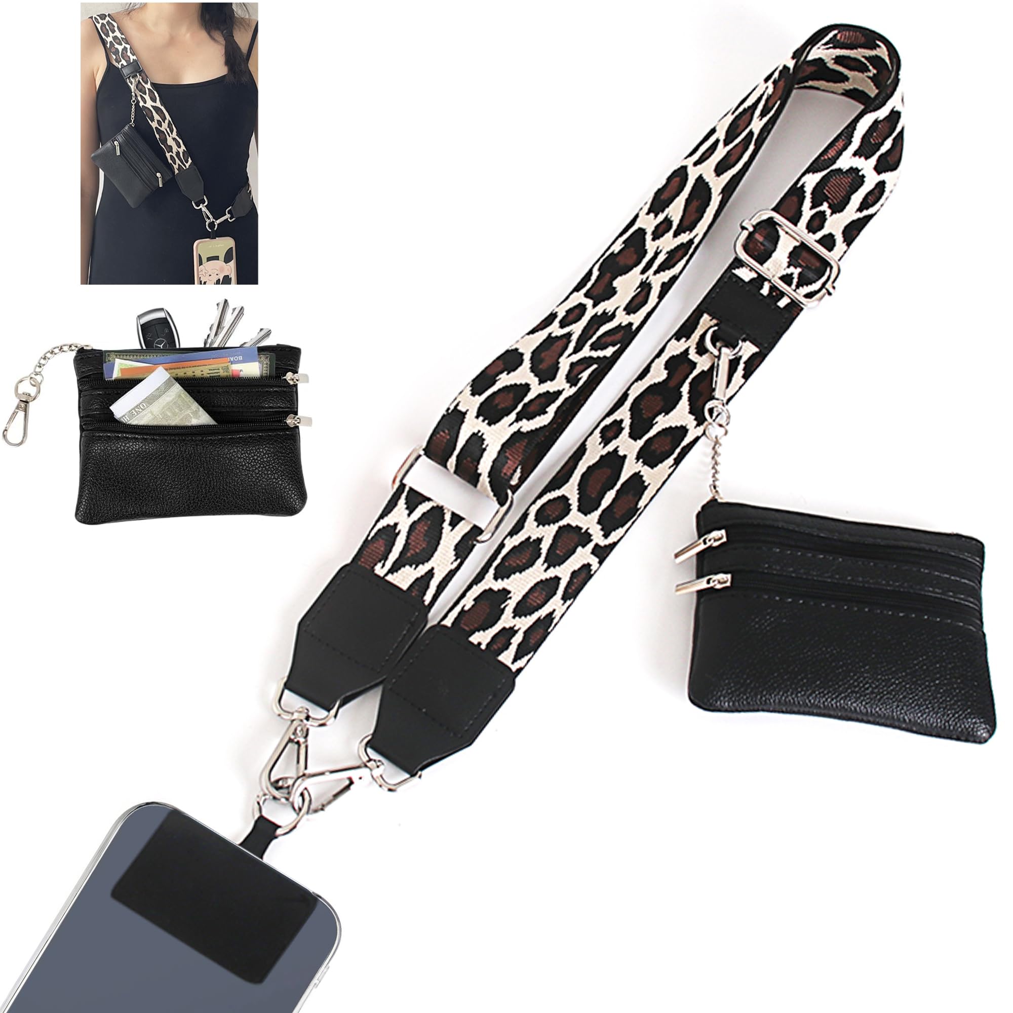 Amazon.com: SCINYMC Clip and Go Strap for Phone with Wallet Crossbody ...