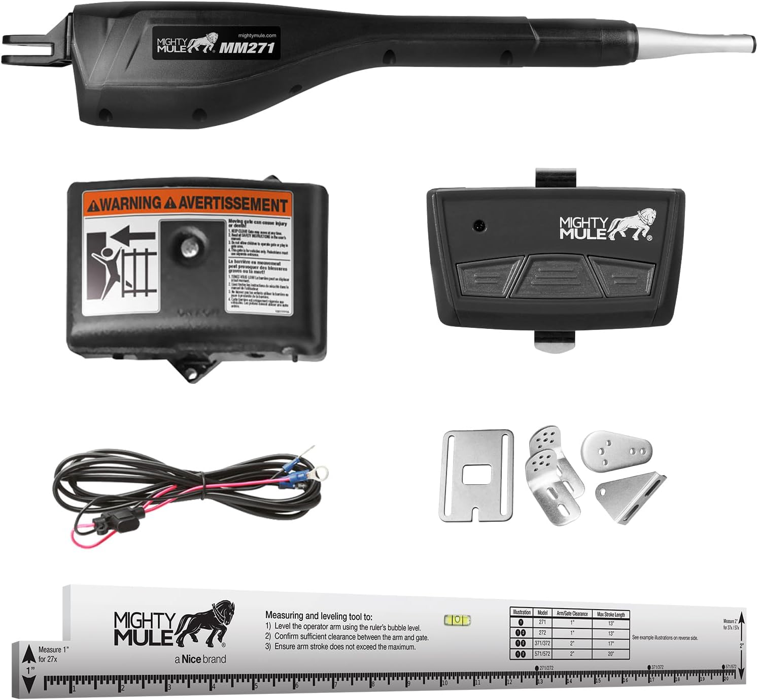 Amazon.com: Mighty Mule MM371W Automatic Gate Opener Kit with Remote ...