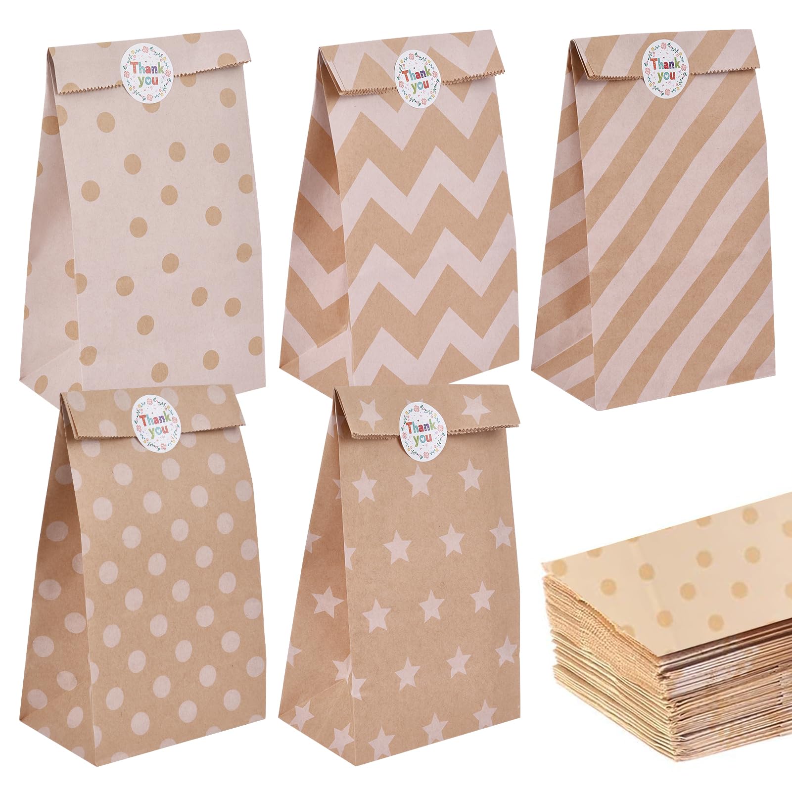 Amazon.com: Elvielsl 40 Pack Paper Party Favor Bags, Brown Paper Bags ...