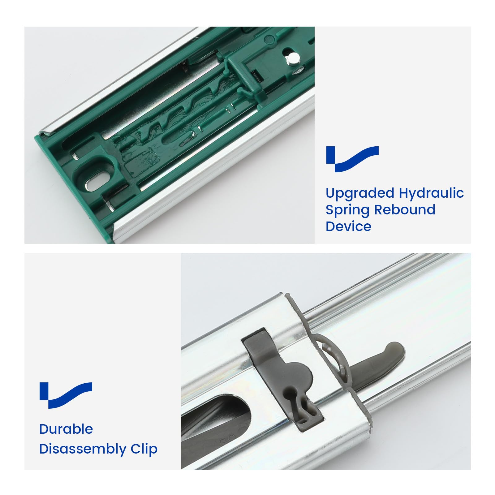 Snapklik.com : 6 Pair 18 Inch Push To Open Drawer Slides, Full ...