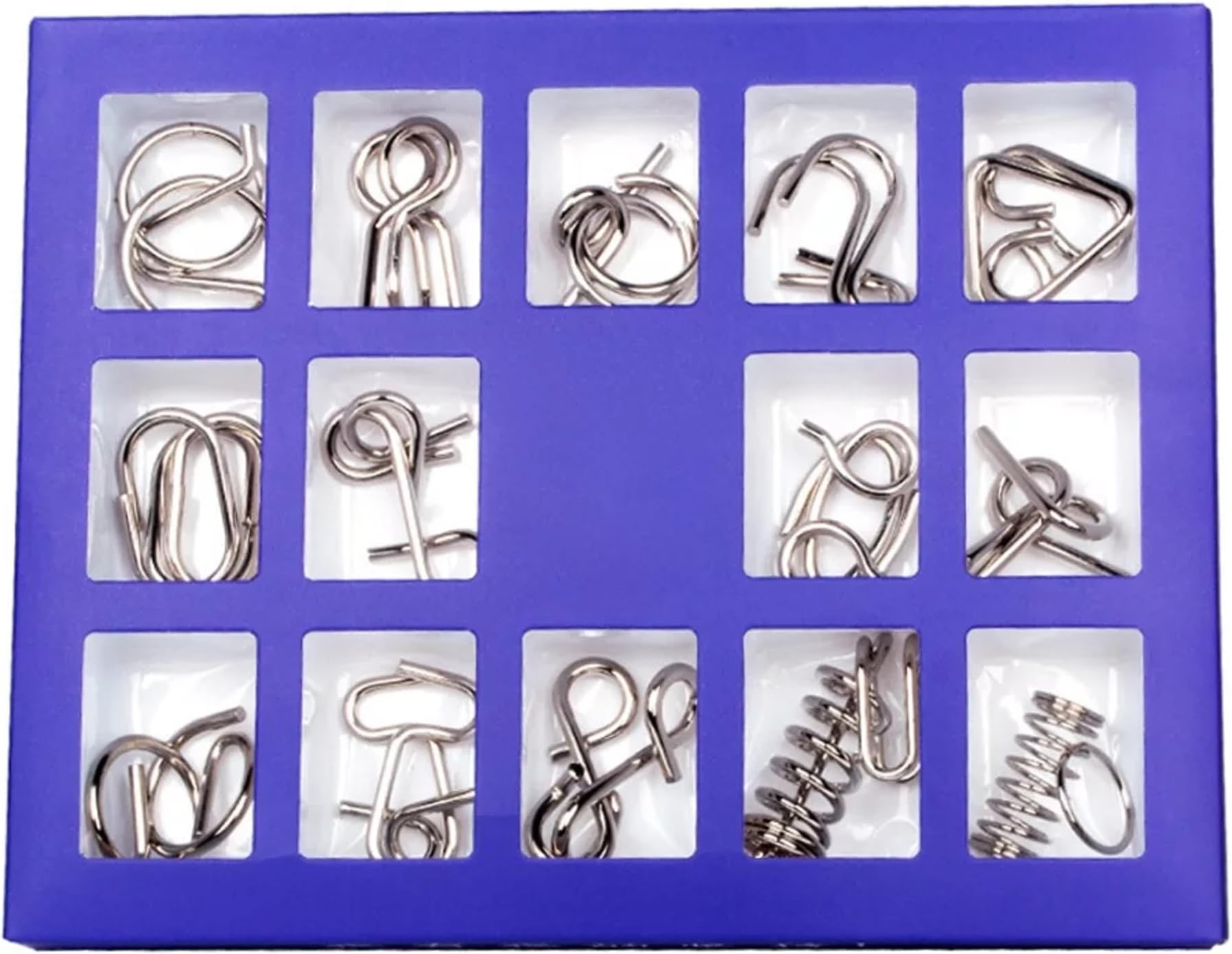 AUGEN Brain Teasers Metal Wire Puzzle Toys, IQ Tester, Brain Games for ...