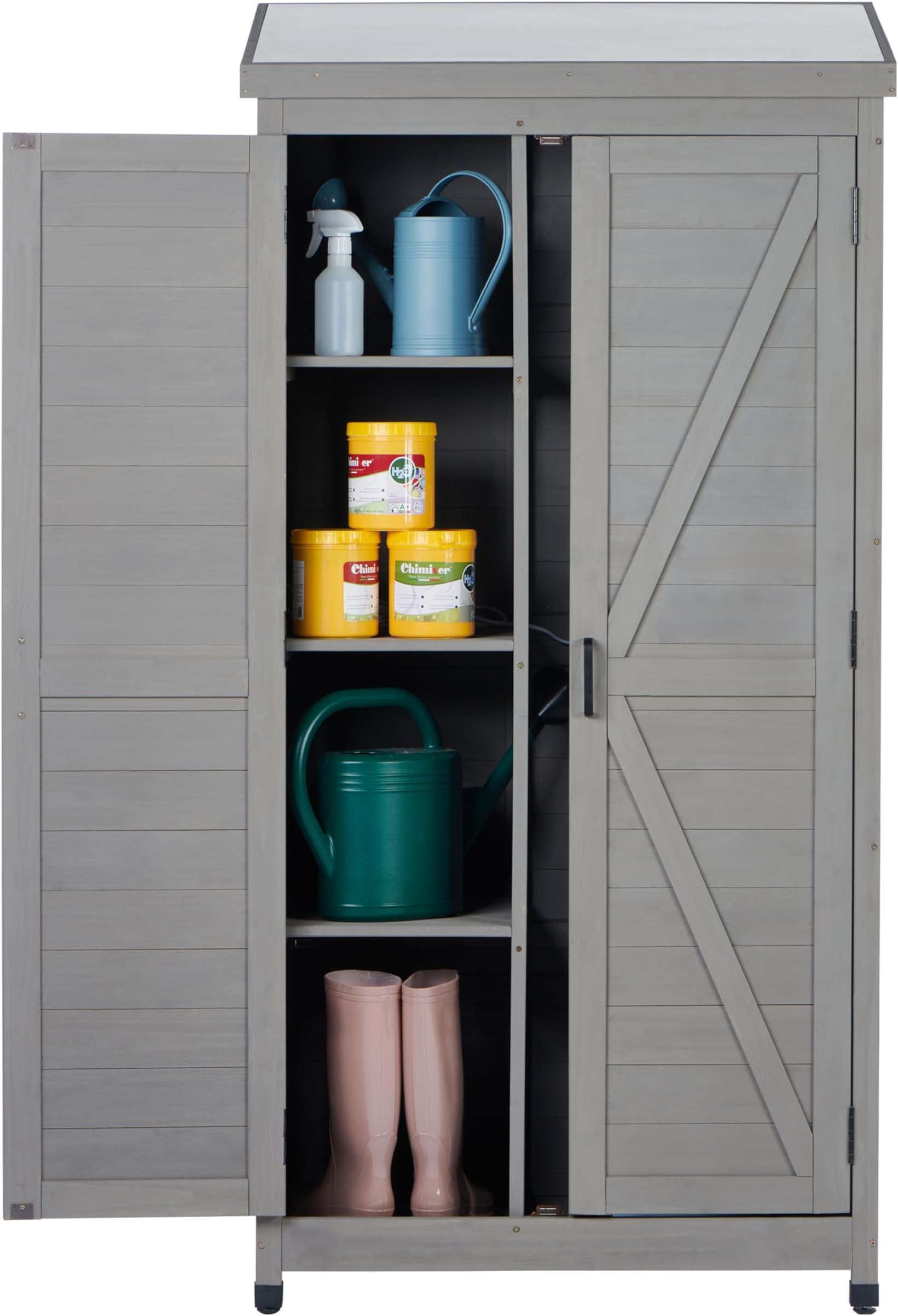 Amazon.com : Rubbermaid Compact Vertical Resin Storage Shed With Floor ...