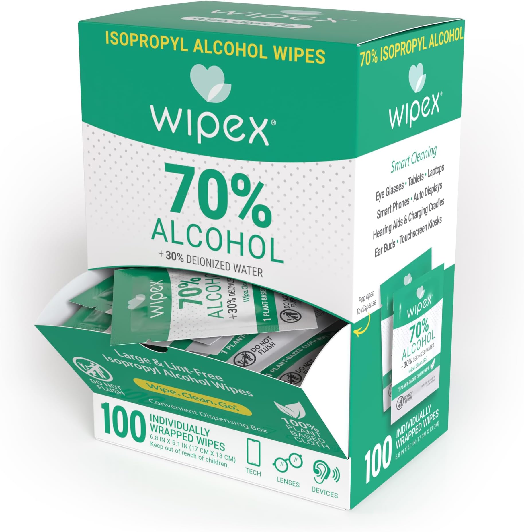 Amazon.com: Wipex 70% Isopropyl Alcohol Wipes for Electronics - 80ct ...