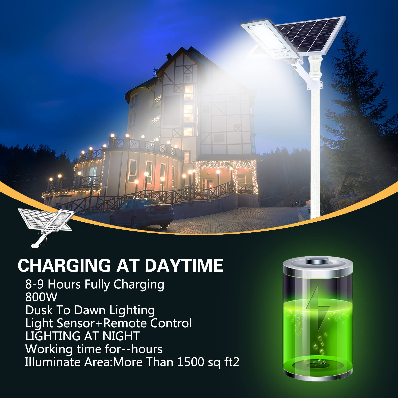 800w Solar Street Light Outdoor Waterproof IP67 Endurance Lights Street ...