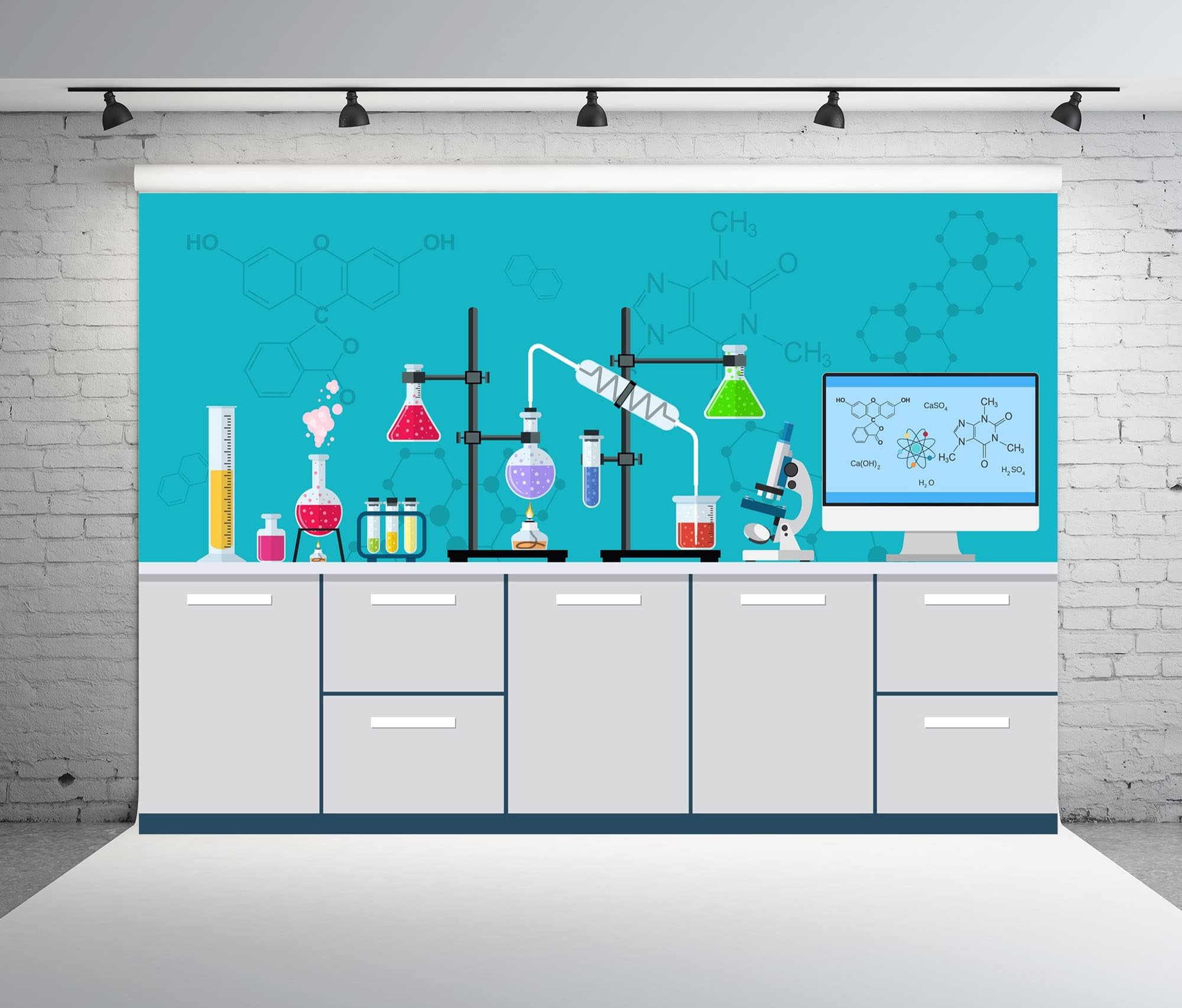 Amazon.com : BELECO Chemical Science Birthday Party Backdrop 10x8ft ...