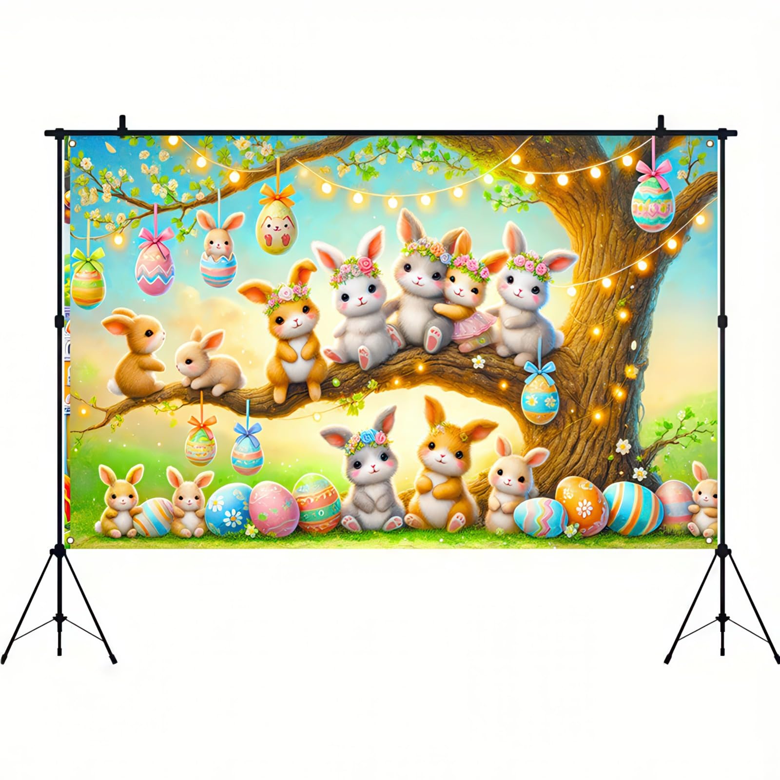 Amazon.com: BlissYard Happy Easter Party Backdrop Banner Spring Easter ...