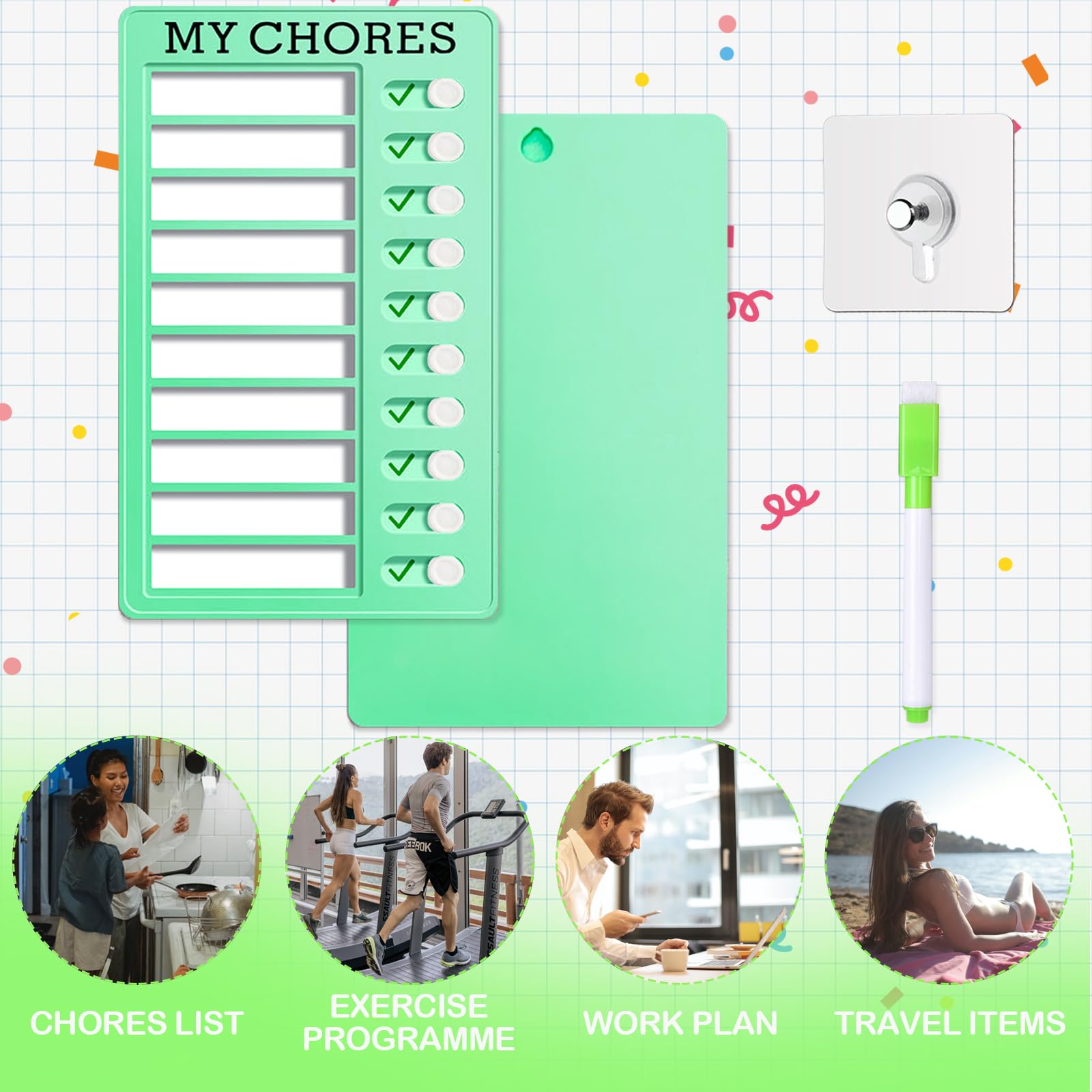 Snapklik.com : Erasable Chore Chart For Kids