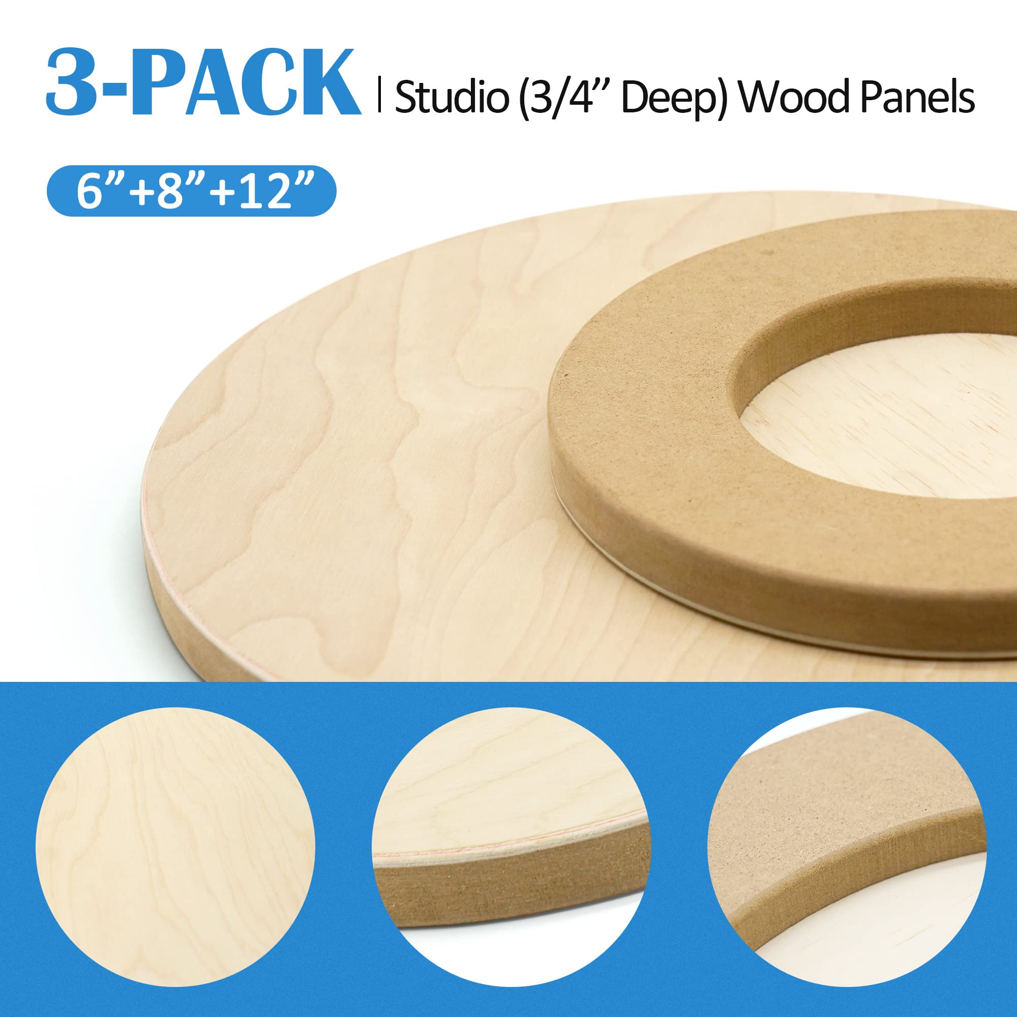 Snapklik.com : Falling In Art Unfinished Round Birch Wood Panels Kit ...