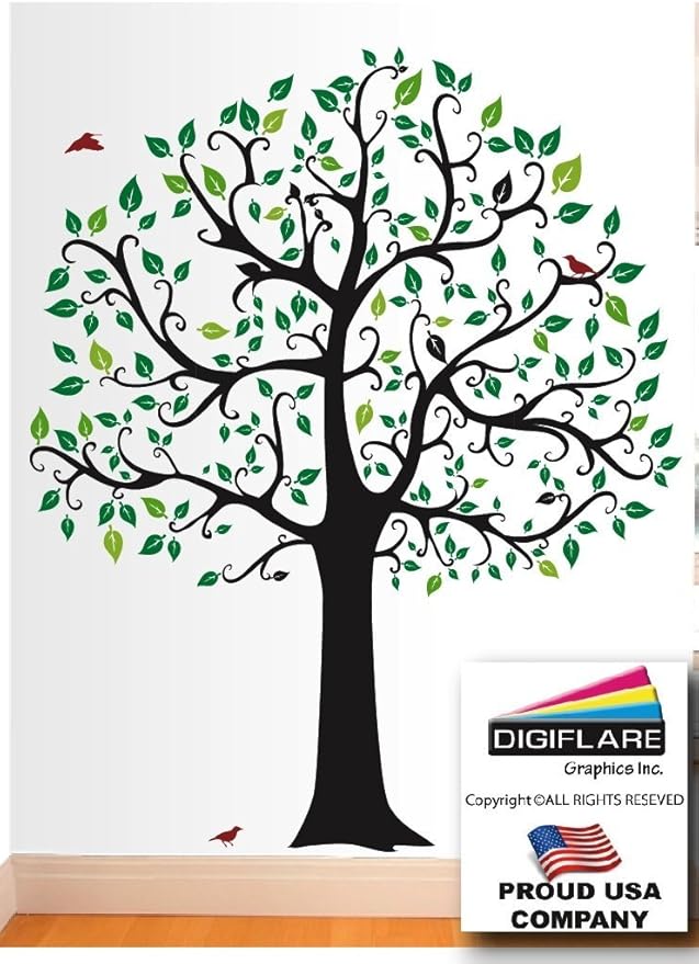 Customize your tree colors! Extra Large 7Ft Tree Wall Decal - Digiflare ...