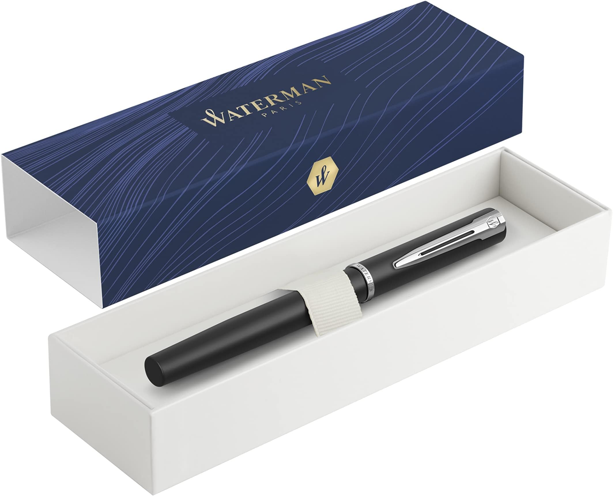 Waterman Allure Fountain Pen | Blue Lacquer | Fine Nib | Blue Ink ...