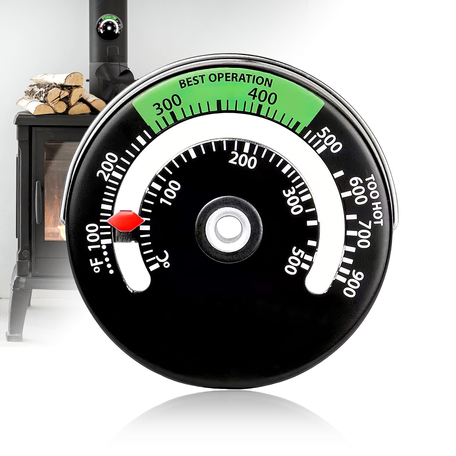 Wood Stove Thermometer, Magnetic Log Burner Thermometer Fireplace ...