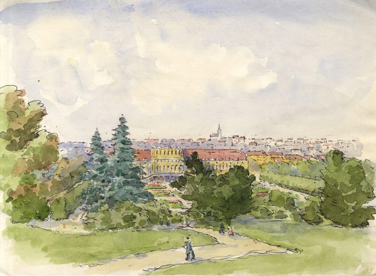 Amazon.com: John Codrington - Contemporary Watercolour, Town Park with ...