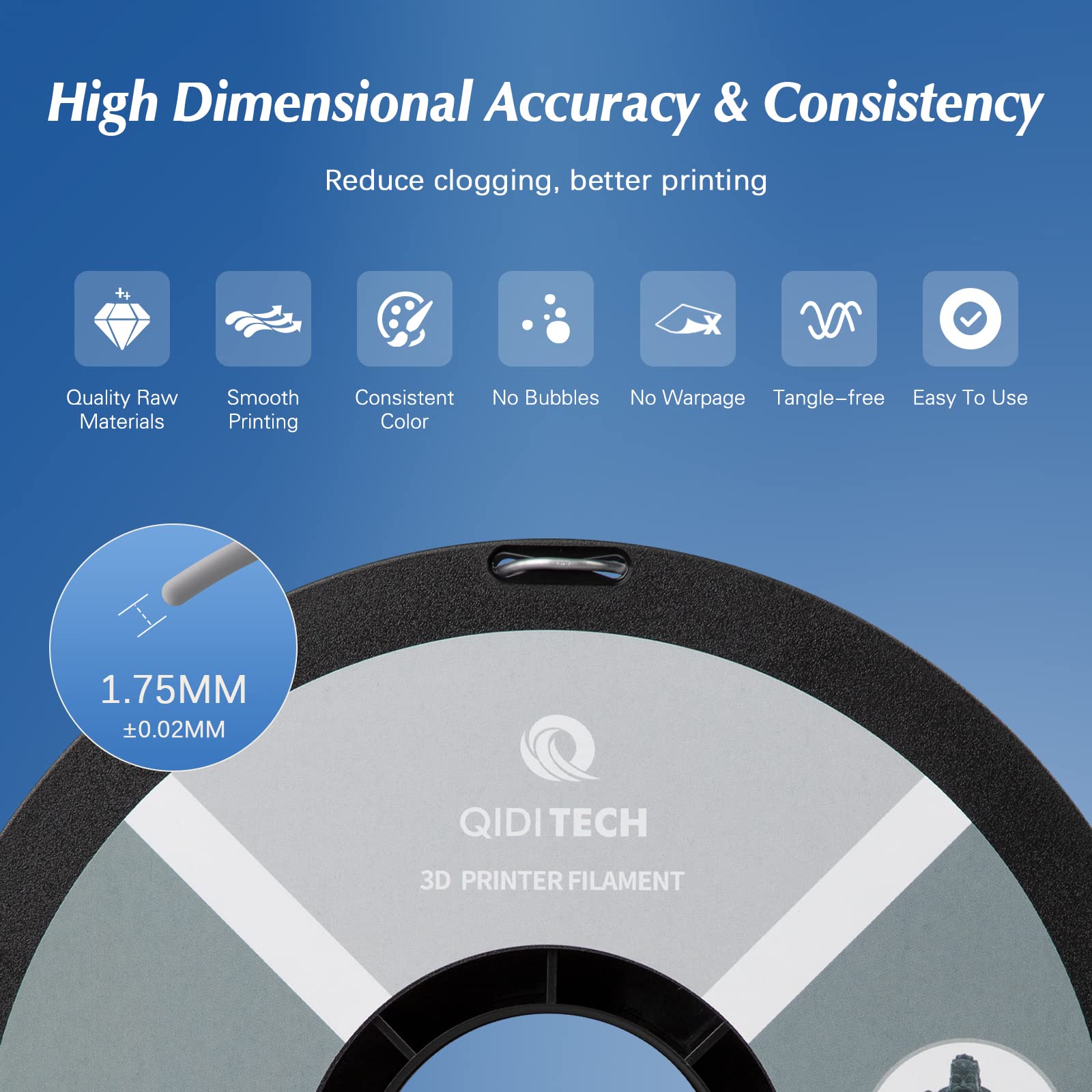 Snapklik.com : R QIDI TECHNOLOGY PLA Filament 1.75mm, 3D Printer ...