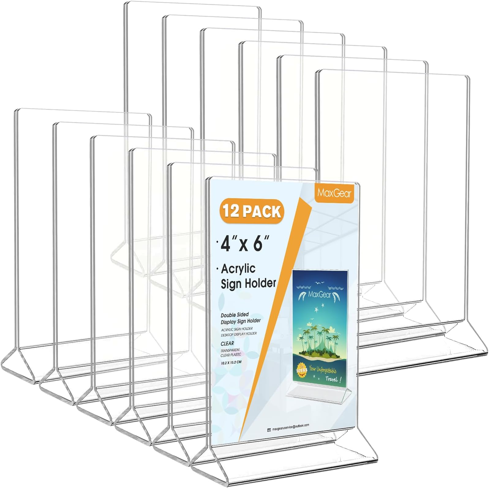 Amazon.com: 24 Pack Acrylic Sign Holder 4 x 6 Inch Clear Table Sign ...