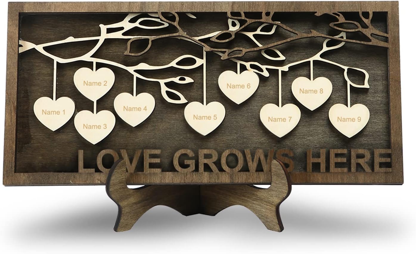 Amazon.com: Jeweidea Personalized Family Sign with 2-9 Names Custom ...