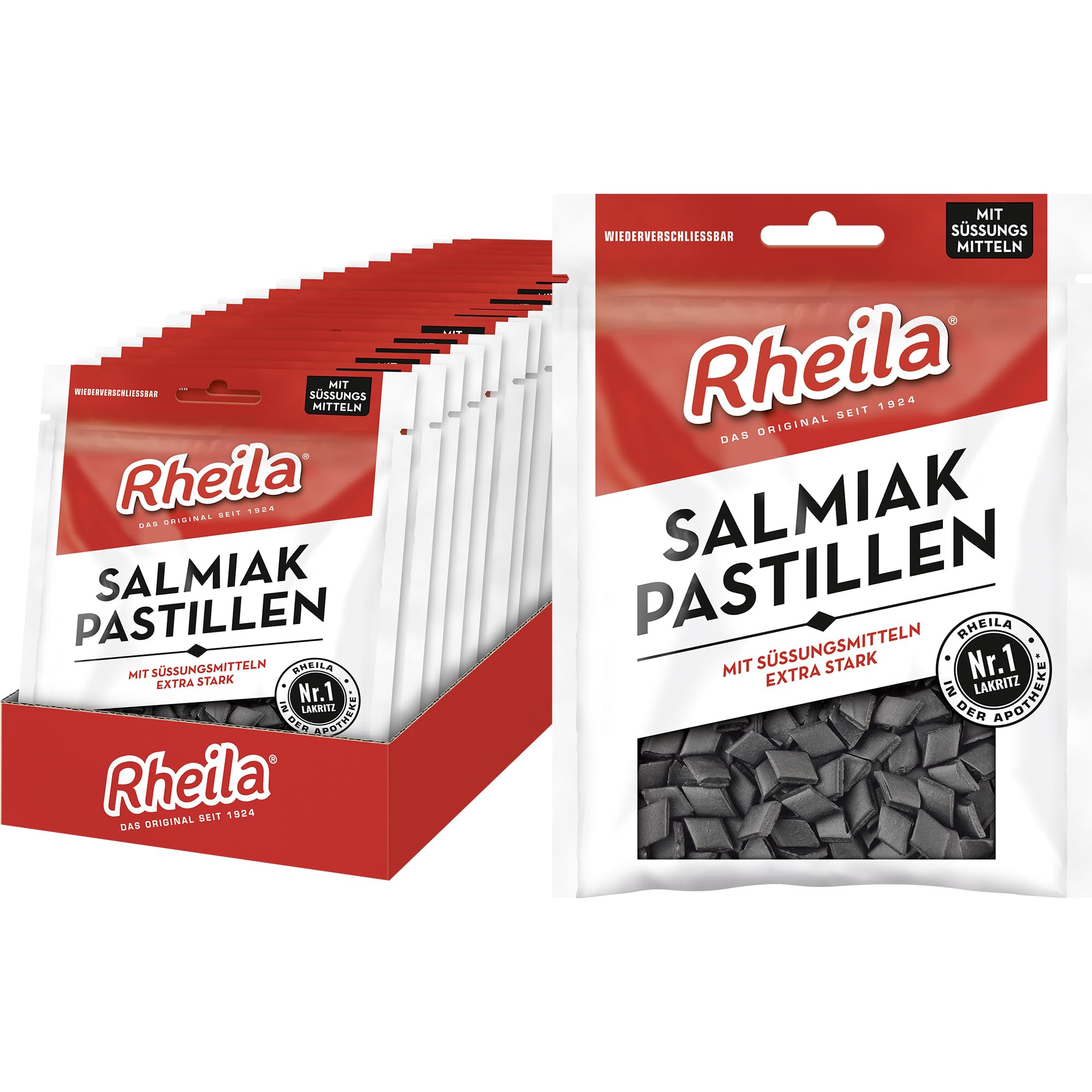 Rheila Salmiak Pastillen ohne Zuckerzusatz 1.800g – mit hohem Anteil an ...
