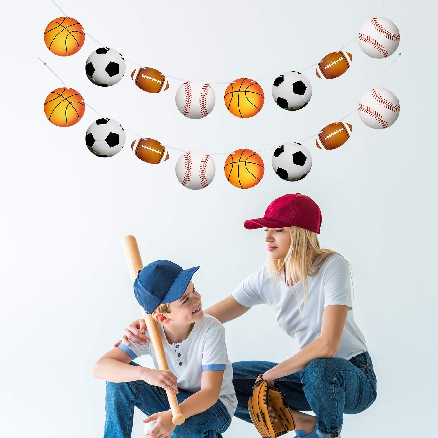 Amazon.com: 4 Pieces Sports Theme Banner Sports Bunting Hanging Banners ...