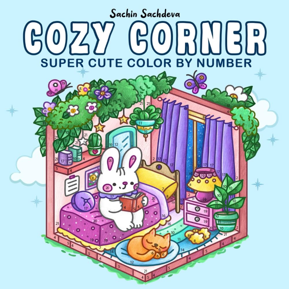 Amazon.com: Cozy Corner Color by Number: Super Cute Coloring Book for ...
