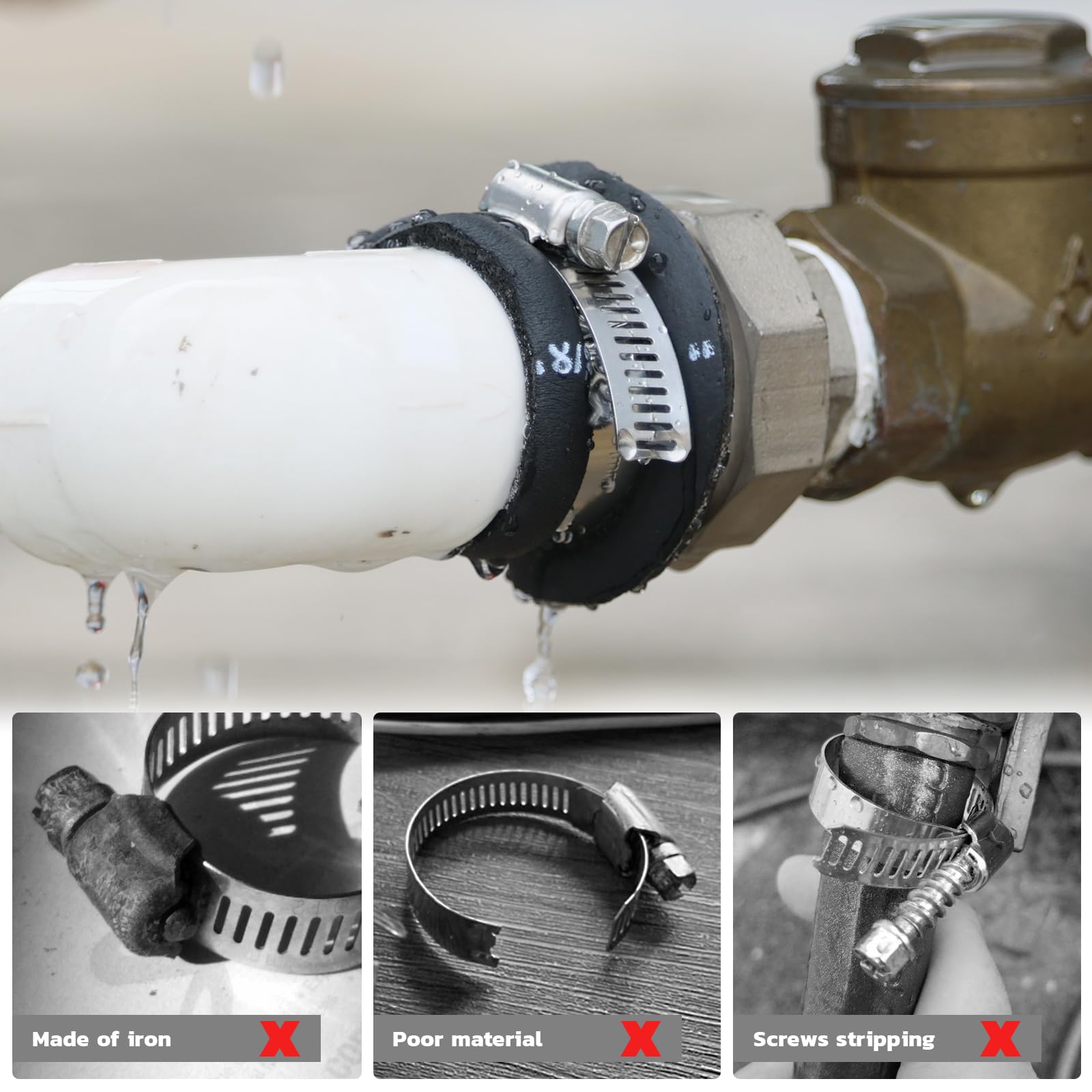 Snapklik.com : OURU Hose Clamp-45PCS Stainless Steel Hose Clamps ...