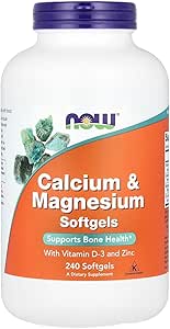 Amazon.com: NOW Foods, Calcio y Magnesio + D - 240 cápsulas blandas ...