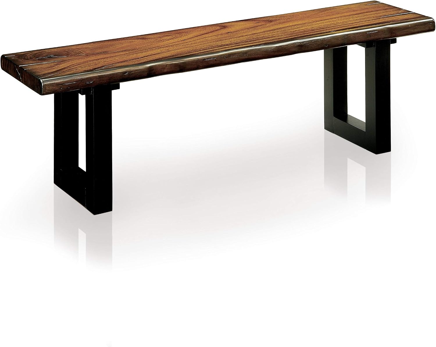 Amazon.com - Rustic Oak Solid Wood U-Shaped Dining Bench Brown Modern ...