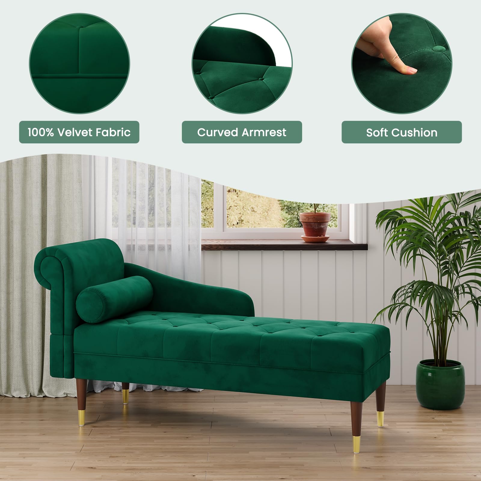 New Jersey Green Velvet Chaise Lounge The Great Victorian Chaise