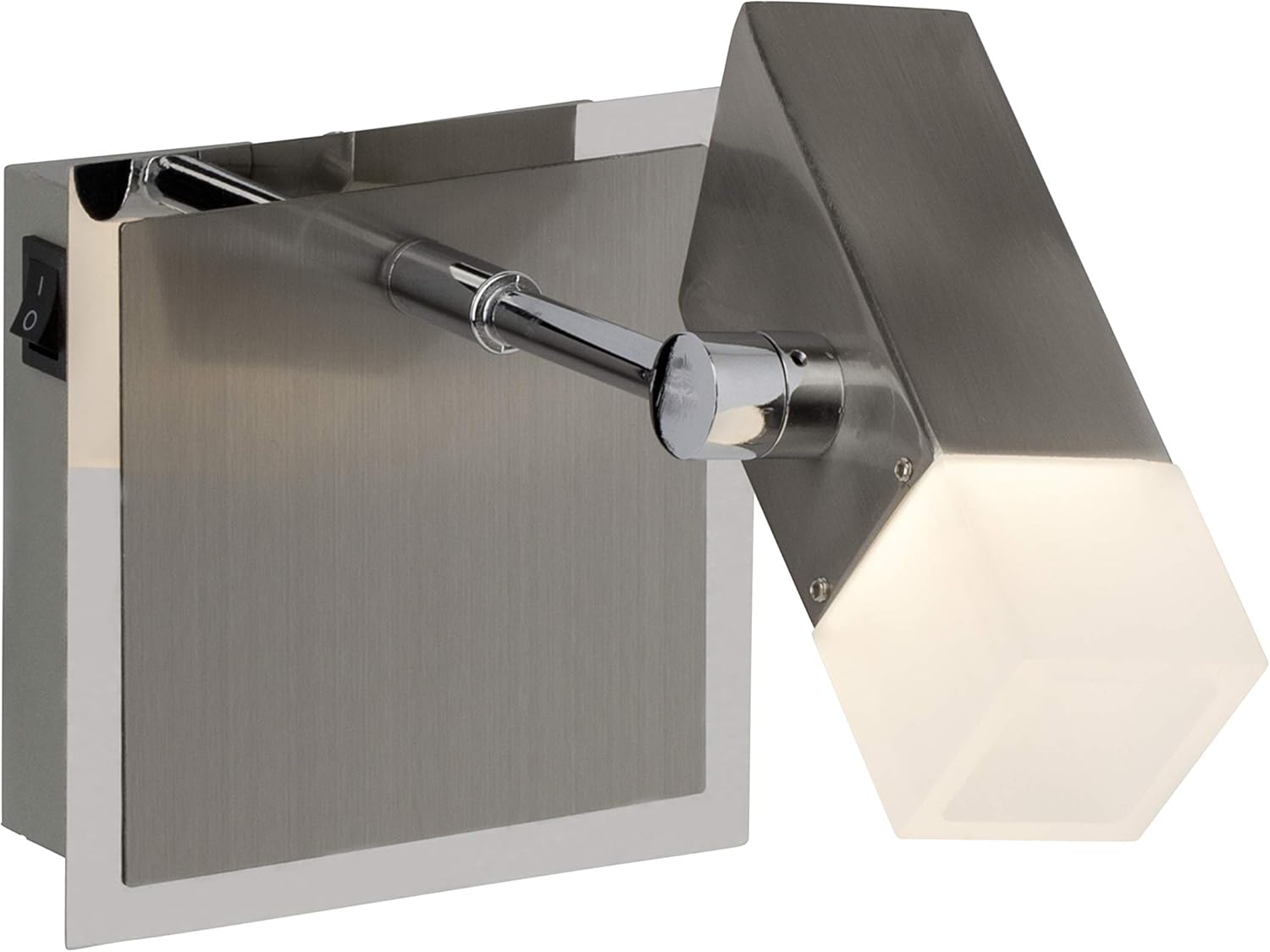 Brilliant Run 7 W Metal Wall Spotlight with Switch Iron/Chrome : Amazon ...